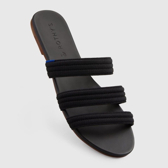 Rothy's | Shoes | Rothys Triple Band Slide Sandals In Classic Black ...